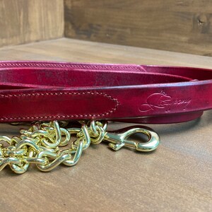 Lead Rope With Chain Lazypony, Horse Leather Handmade Leadrope, Chain ...