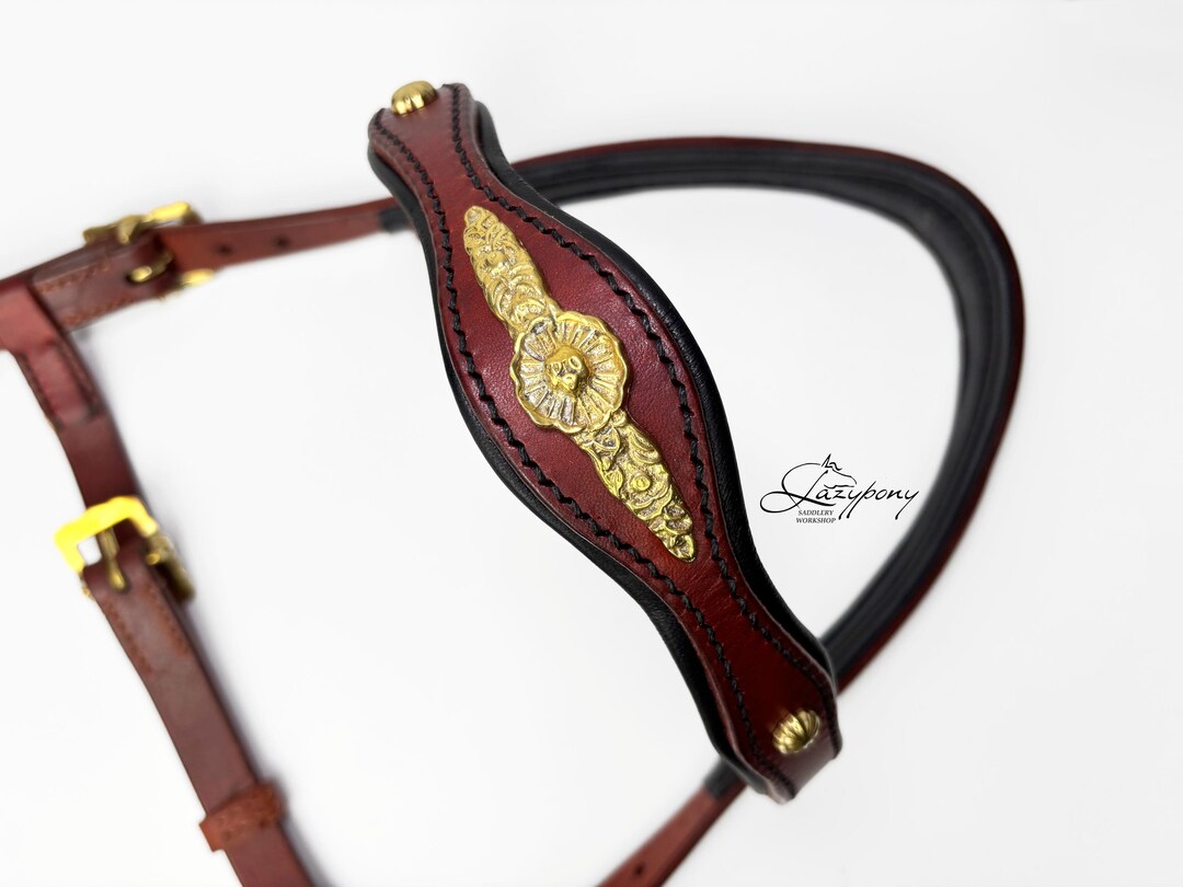 Сlassic Baroque Browband Lazypony, Leather Handmade Browband, Fancy ...