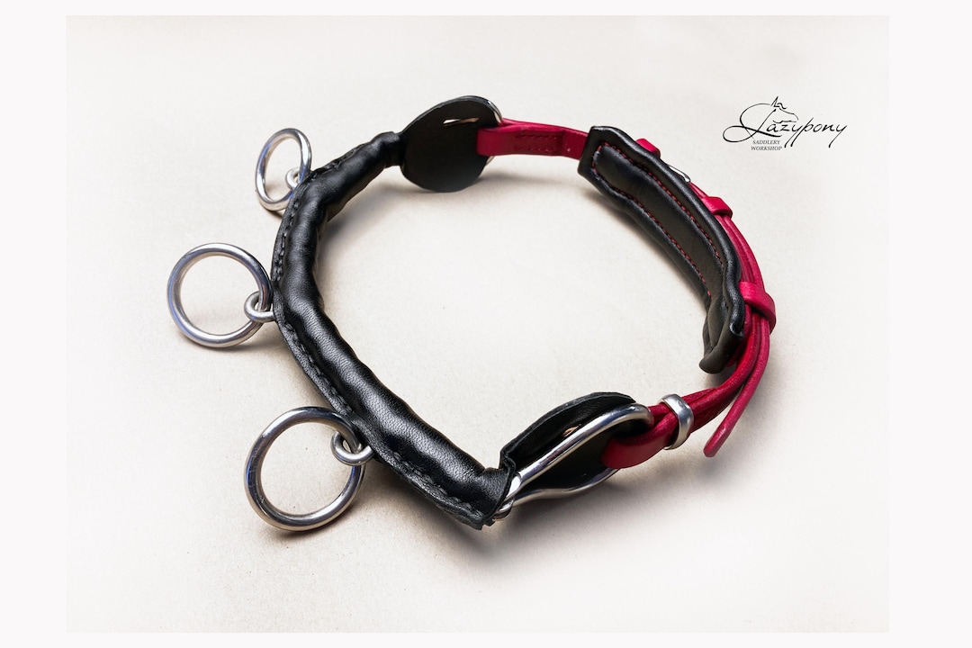 Noseband With Chain Lazypony, Handcrafted Cavesson With Chain, Metal ...