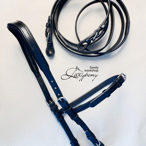 Anatomical French Bridle Lazypony With Reins, Leather Custom Bridle ...