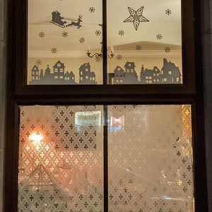 Large Christmas House Window Sticker Set - Etsy