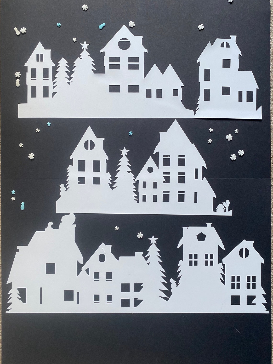 Large Christmas House Window Sticker Set - Etsy Canada
