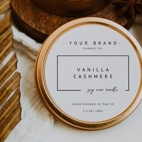 Round Candle Label Template Editable Candle Lid Sticker - Etsy