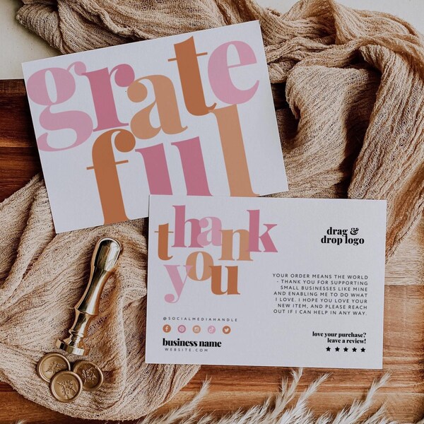 Boho Thank You Cards - Etsy