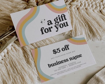 Printable Coupon Card Template, Editable Business Coupon Canva Card ...