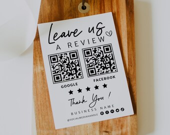 Ask for Review QR Code Sign Template, Google Review Sign, Facebook ...