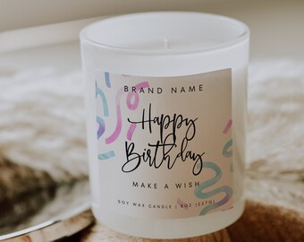 Birthday Candle Template - Etsy