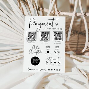 Scan to Pay Sign Template Canva QR Code Printable Payment Sign ...