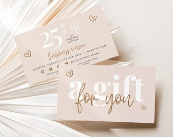 Printable Coupon Card Template, Editable Business Coupon Canva Card ...