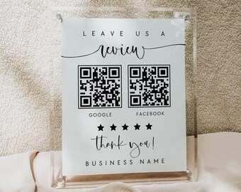 Ask for Review QR Code Sign Template, Google Review Sign, Facebook ...