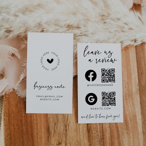QR Code Leave Us A Review Us Business Card Canva Template, DIY Google ...