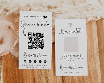 Candle Scent Sampler Card Template, Wax Melt Tester Card, Small ...