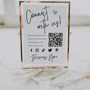 Social Media Sign Template, DIY Follow Us on Social Media, Small ...