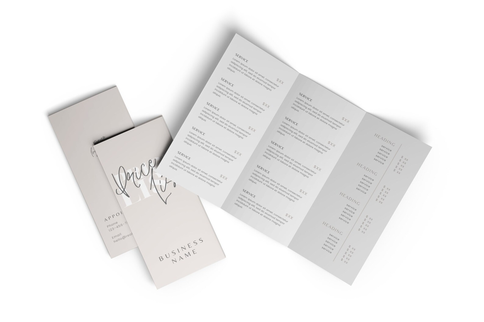 DIY Tri-fold Printable Price List Template Editable Trifold | Etsy