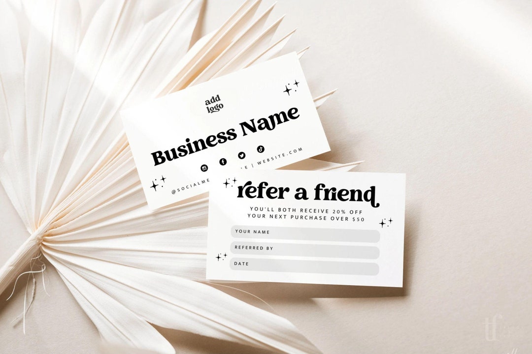 Refer A Friend Business Card Template, Printable Referral Discount Card ...