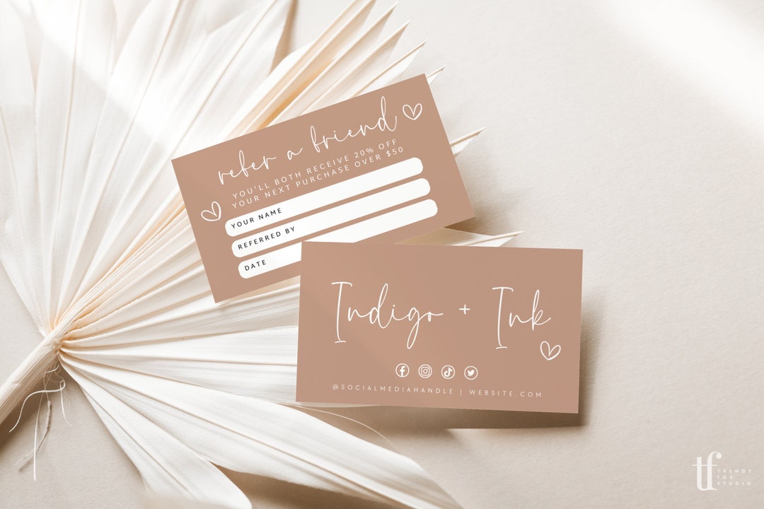 Refer A Friend Business Card Template, Printable Referral Discount Card ...