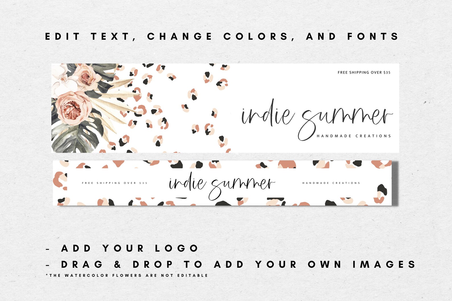 Boho Leopard Etsy Shop Graphic Bundle Etsy Banner Template - Etsy