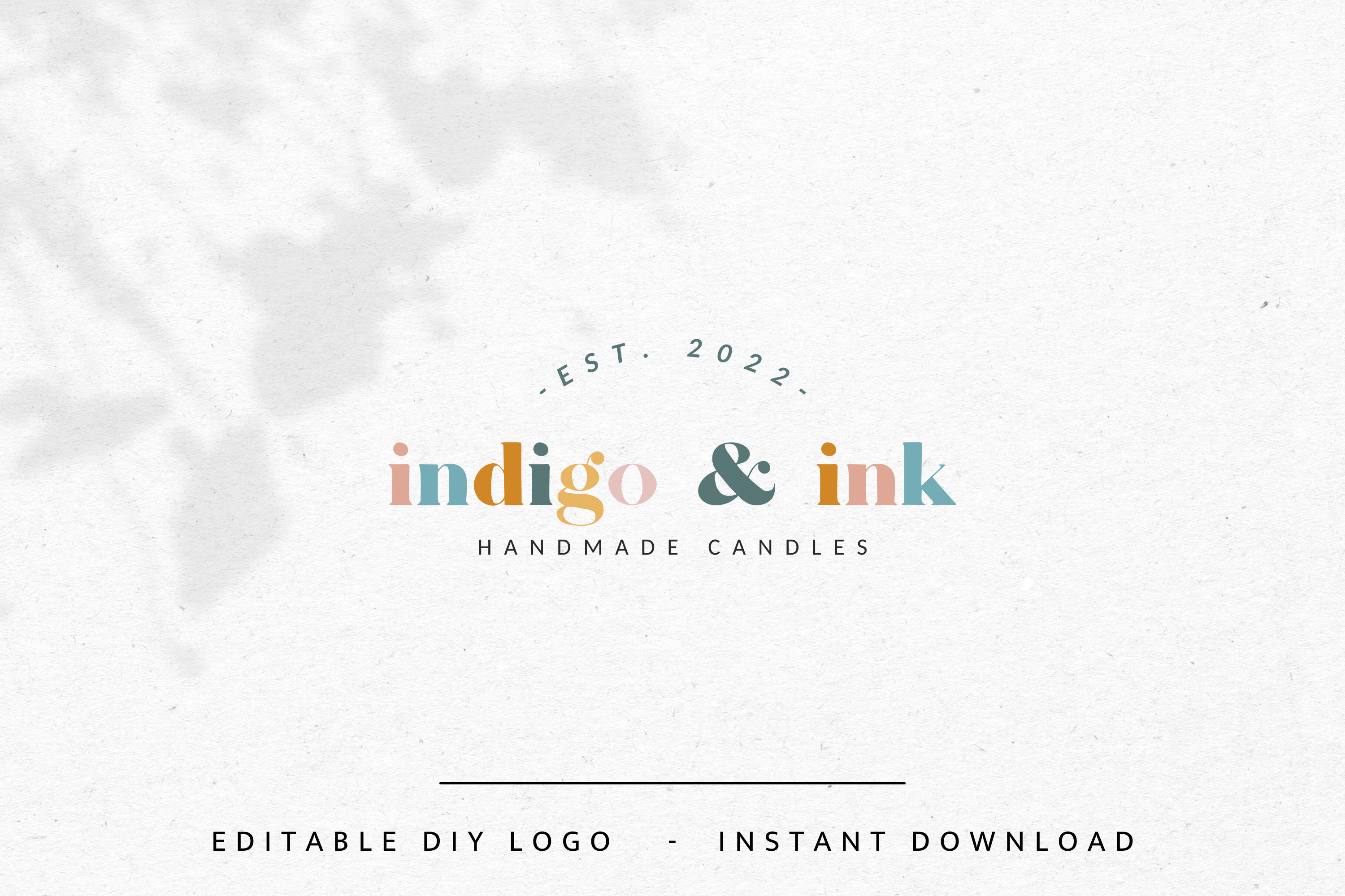 Premade Boho Logo Design Retro Logo Colorful Rainbow Logo - Etsy