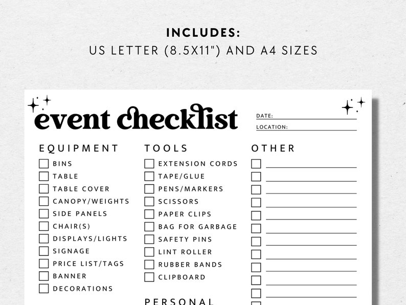 Pop-up Shop Checklist, Vendor Event Planner, Craft Show Checklist ...