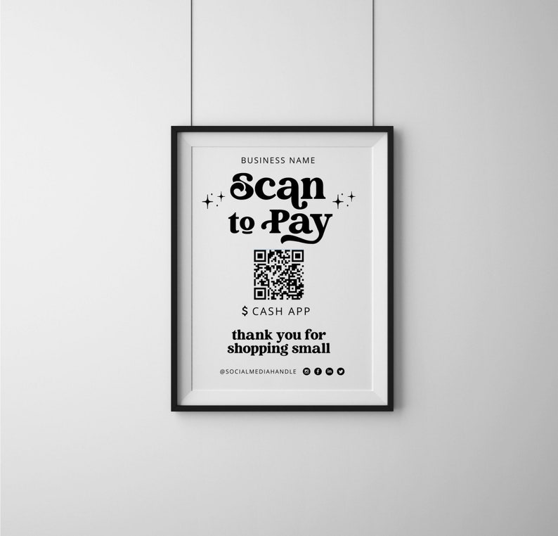 Scan to Pay Sign QR Code Sign Template Printable Payment - Etsy