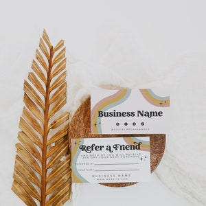 Refer A Friend Business Card Template Printable Referral - Etsy
