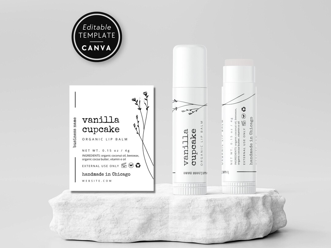 Lip Balm Label Canva Template, Editable Lip Product Label, Custom Lip ...