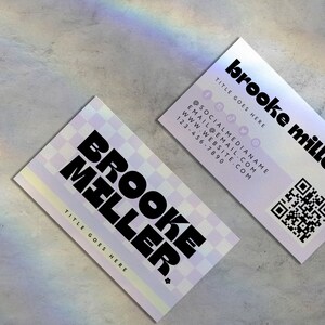 Y2K Pastel Business Card Canva Template, QR Code Printable Business ...