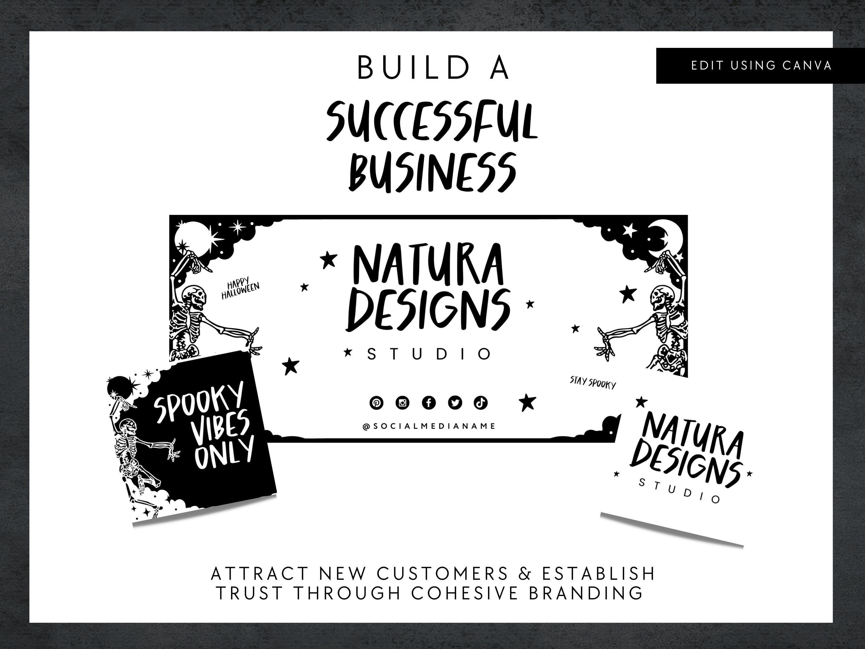 Spooky Halloween Facebook Cover, Goth Banner Canva Template - Etsy
