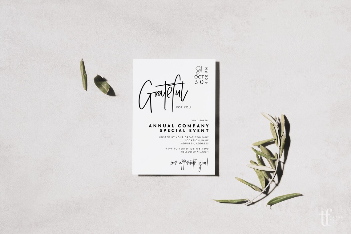 Modern Company Party Business Invitation Canva Template, Digital You're ...