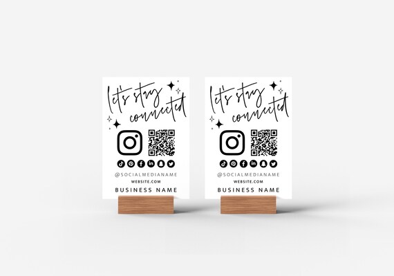 Social Media Sign Template DIY Follow Us on Social Media | Etsy
