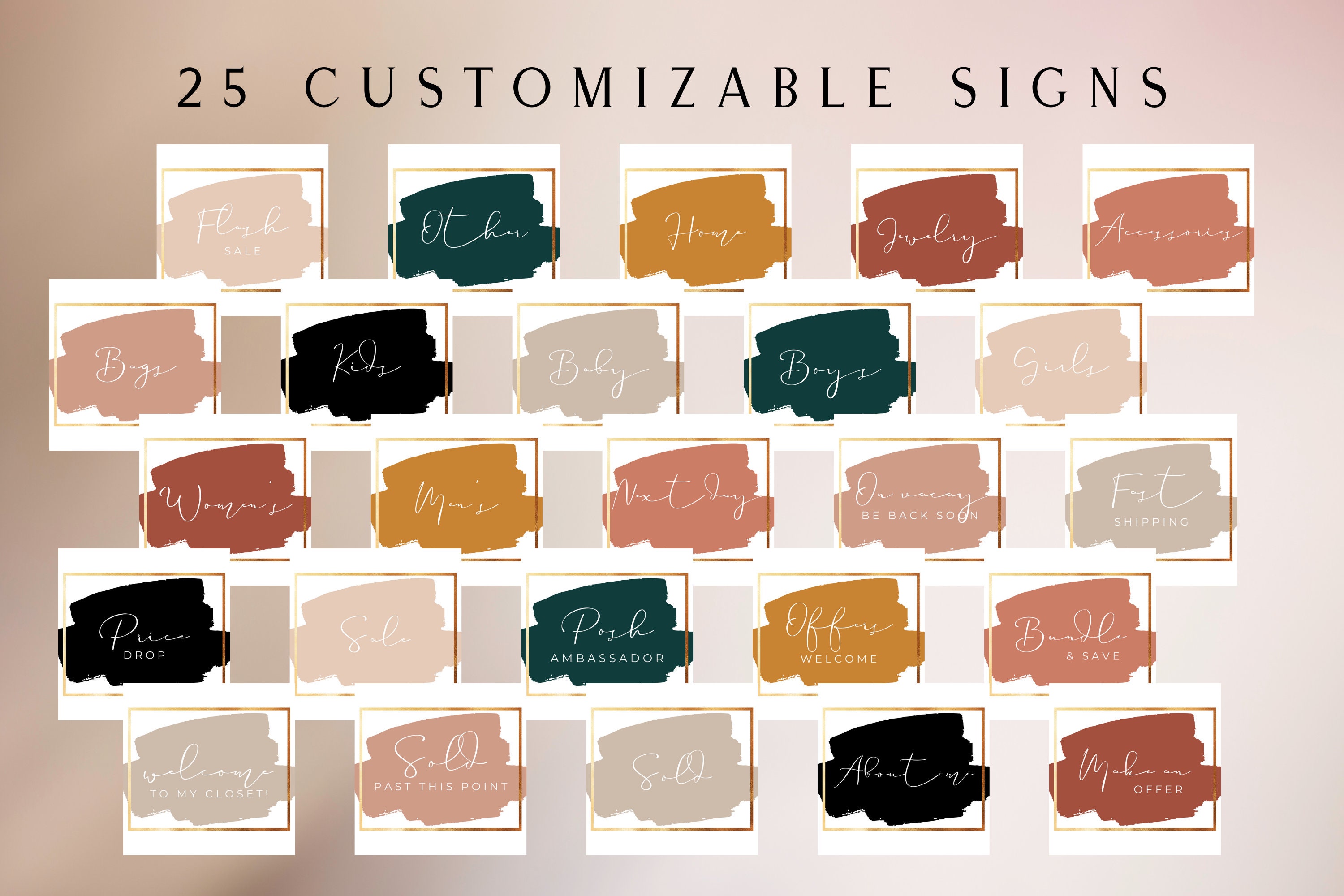 EDITABLE Poshmark Closet Signs Customizable Poshmark Template | Etsy