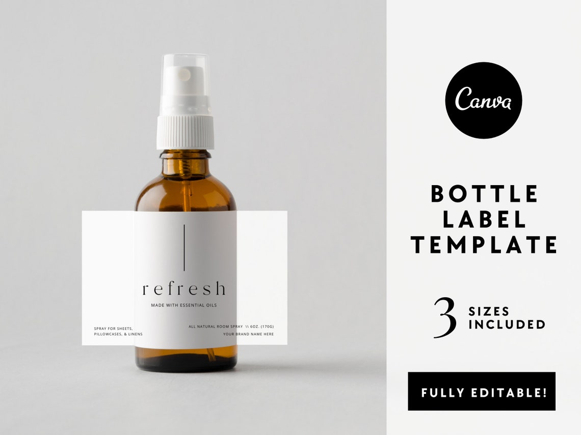 Room Spray Label Template Editable Product Label Template - Etsy