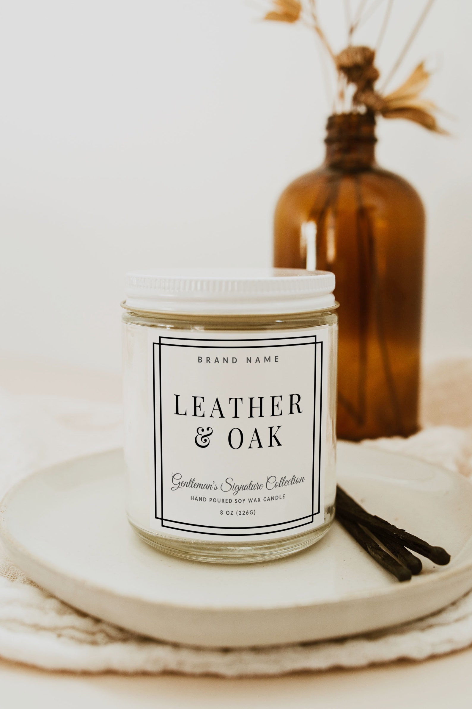 Masculine Candle Label Template Editable Luxury Candle Label - Etsy