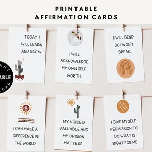 Printable Boho Affirmation Cards Affirmation Deck - Etsy