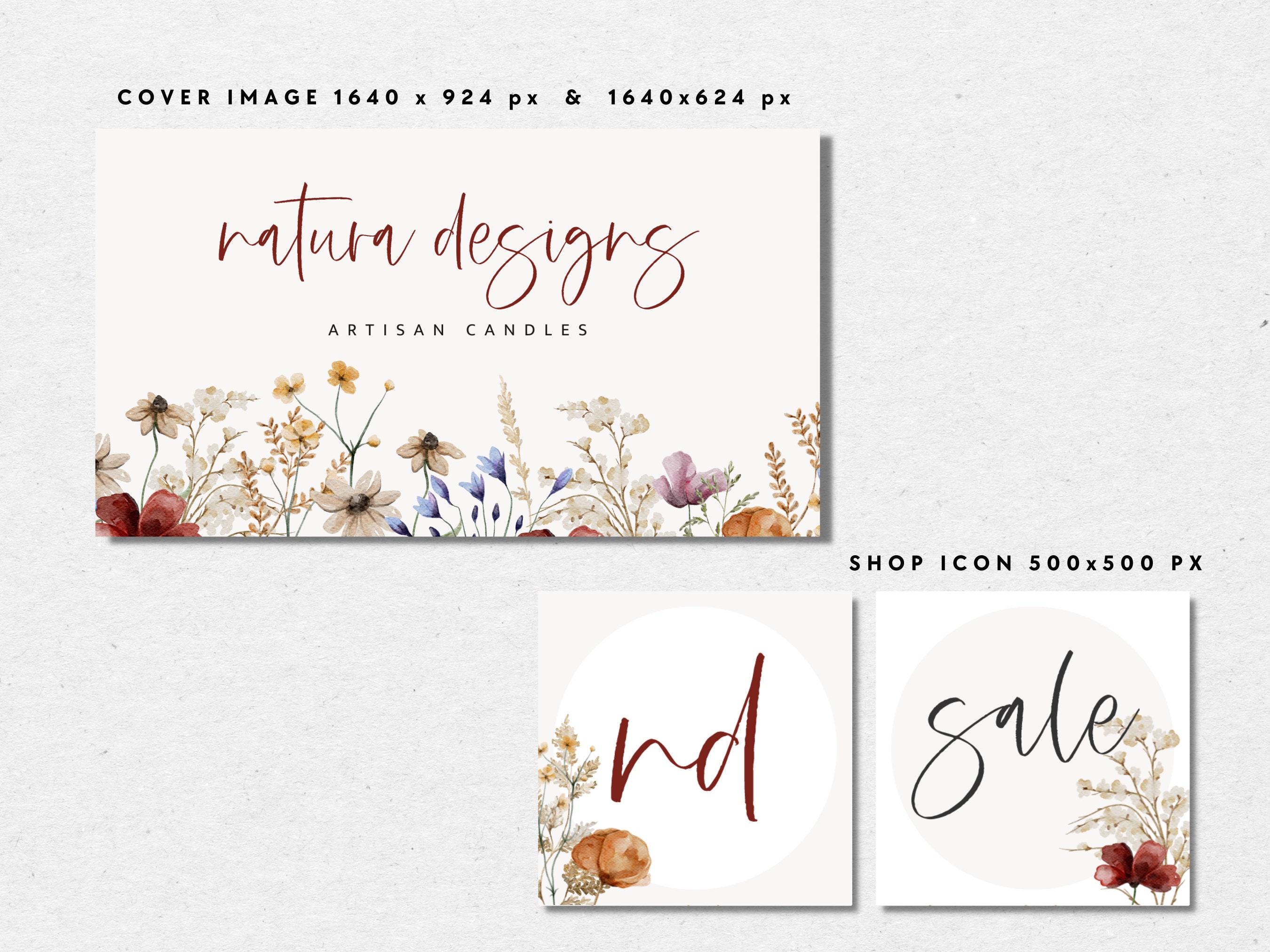 Boho Facebook Cover Template Facebook Banner Wildflower - Etsy