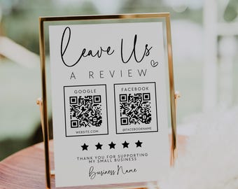 Business Review Sign, Ask for Review QR Code Sign, Google Review Sign ...