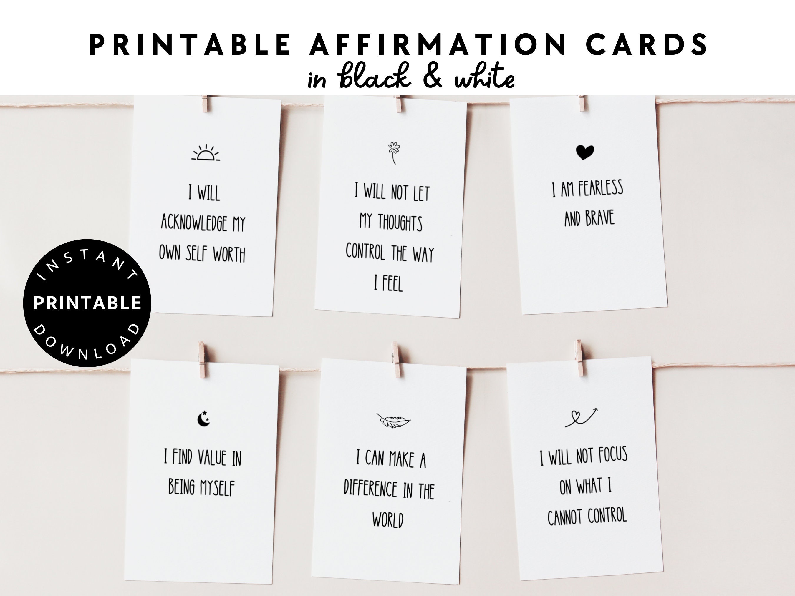 Printable Affirmation Cards Affirmation Deck Motivational - Etsy