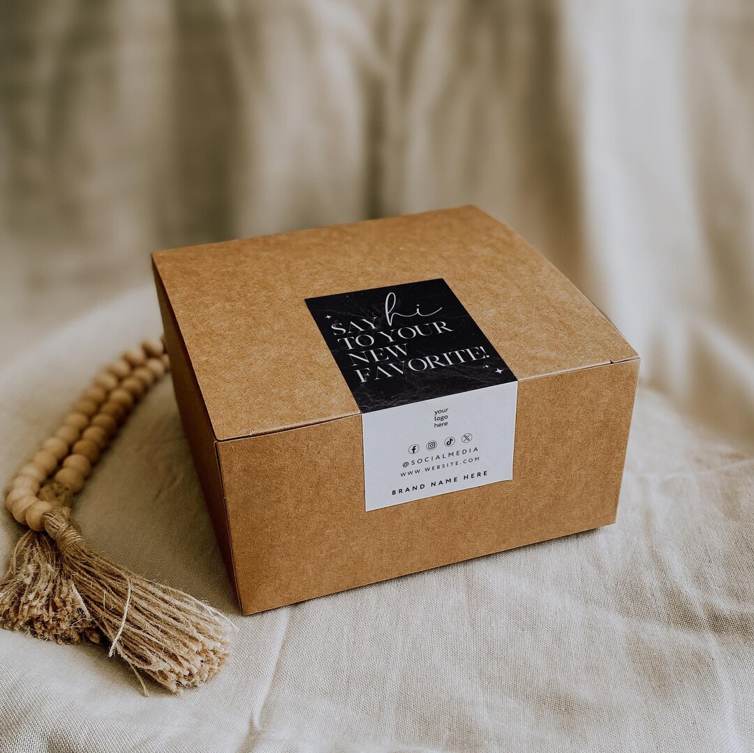 Black Luxe Box Label Canva Template, Editable Packaging Labels, Order ...