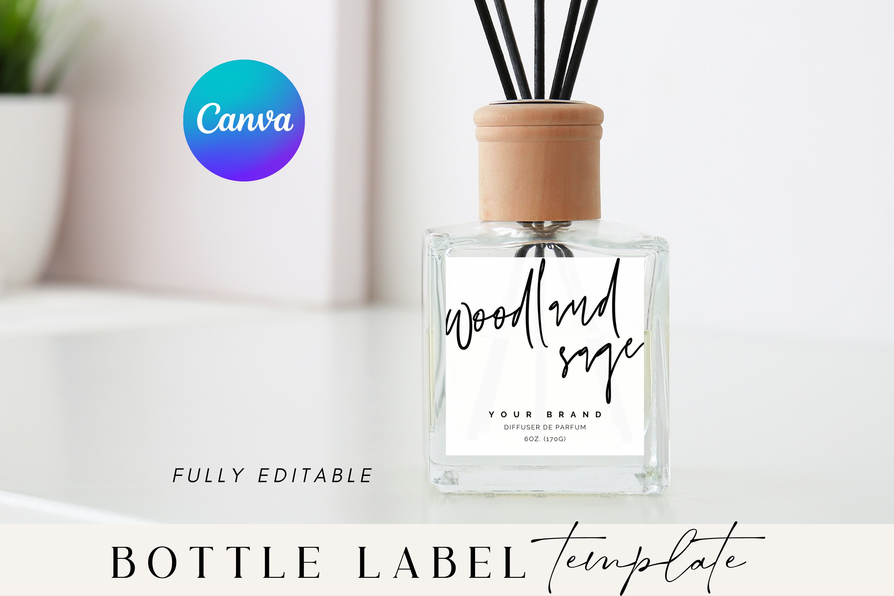 Reed Diffuser Label Template Editable Product Label Template - Etsy Canada