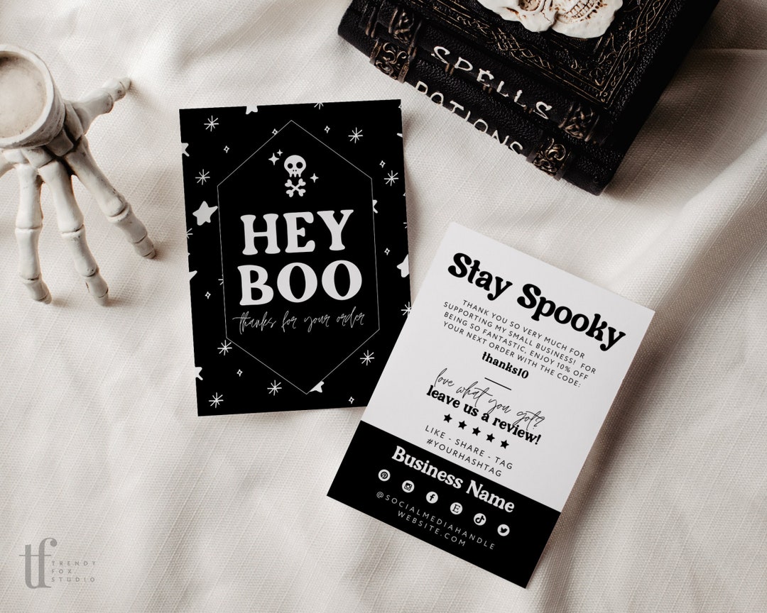 Gothic Business Thank You Card Canva Template Editable Halloween Thank ...