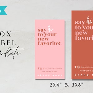 Box Label & Matching Thank You Card Template Bundle, DIY Business Thank ...