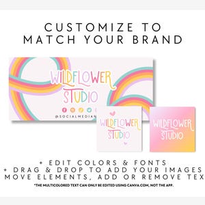 Rainbow Facebook Cover Canva Template, Pastel Colorful Facebook Banner ...