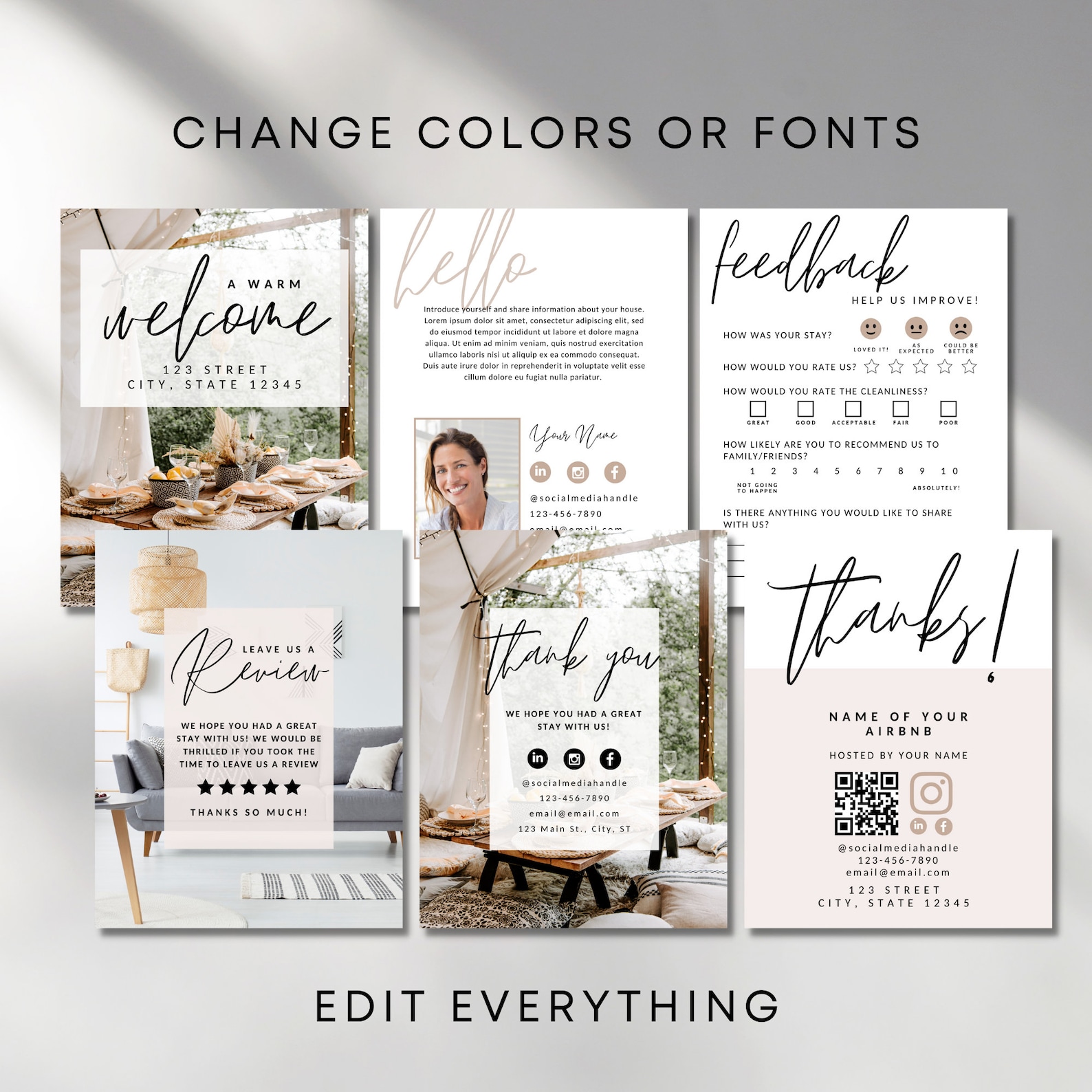 Airbnb Welcome Book Template Editable Welcome Guide Canva | Etsy