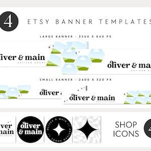 Groovy Retro Etsy Shop Template Kit Canva, Boho Etsy Banner, Retro Shop ...