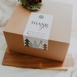 Holiday Box Label Template, Editable Christmas Packaging Labels, Order ...