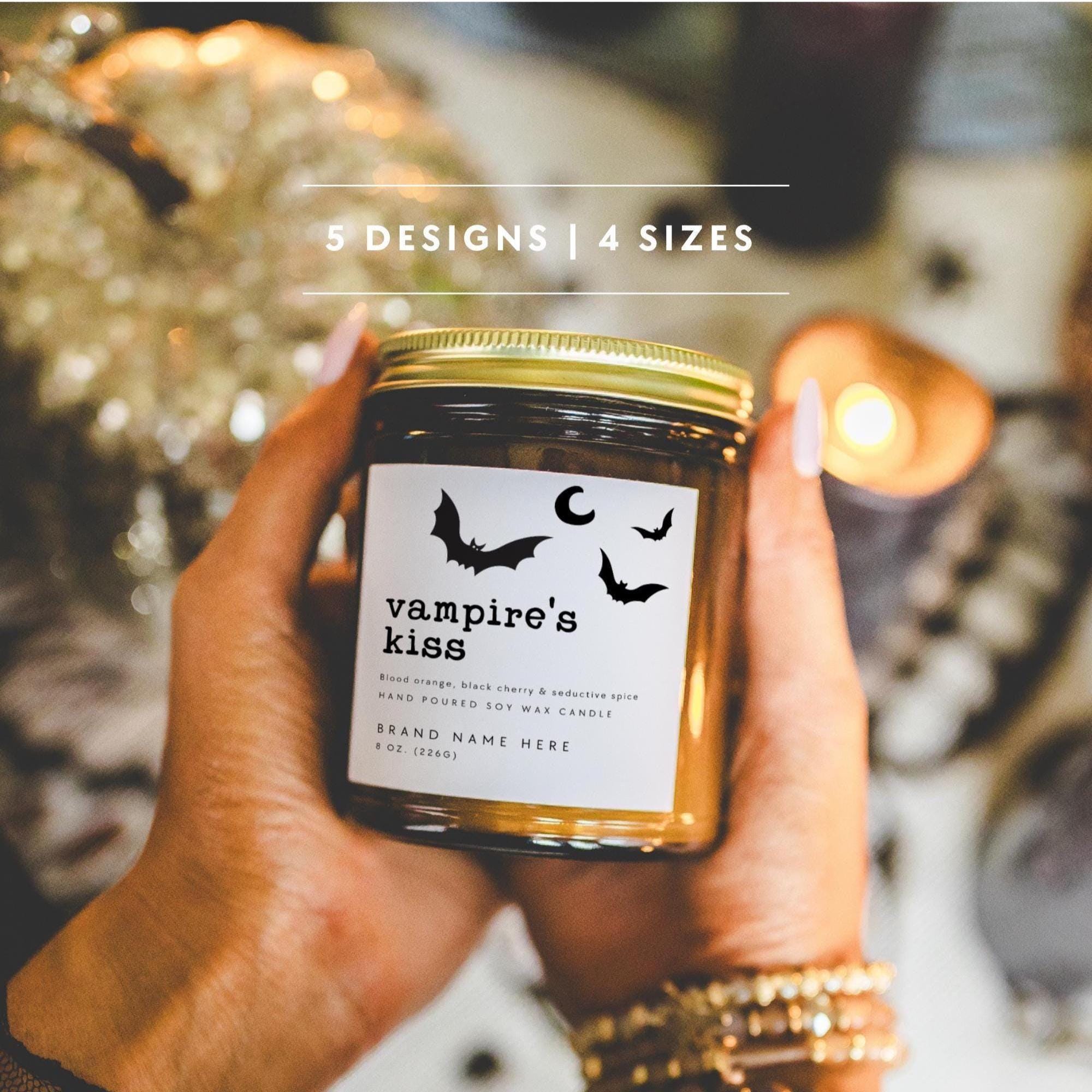 Halloween Candle Label Canva Template – Editable Spooky Ghost Design ...