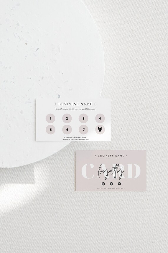 Loyalty Card Template Modern Customer Loyalty Cards Editable - Etsy