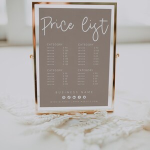 Printable Price List & Payment Sign, Minimal QR Code Sign Template ...