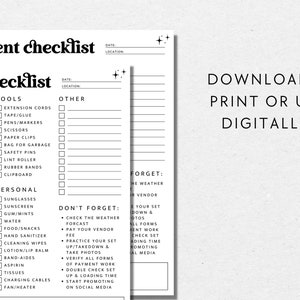 Pop-up Shop Checklist, Vendor Event Planner, Craft Show Checklist ...