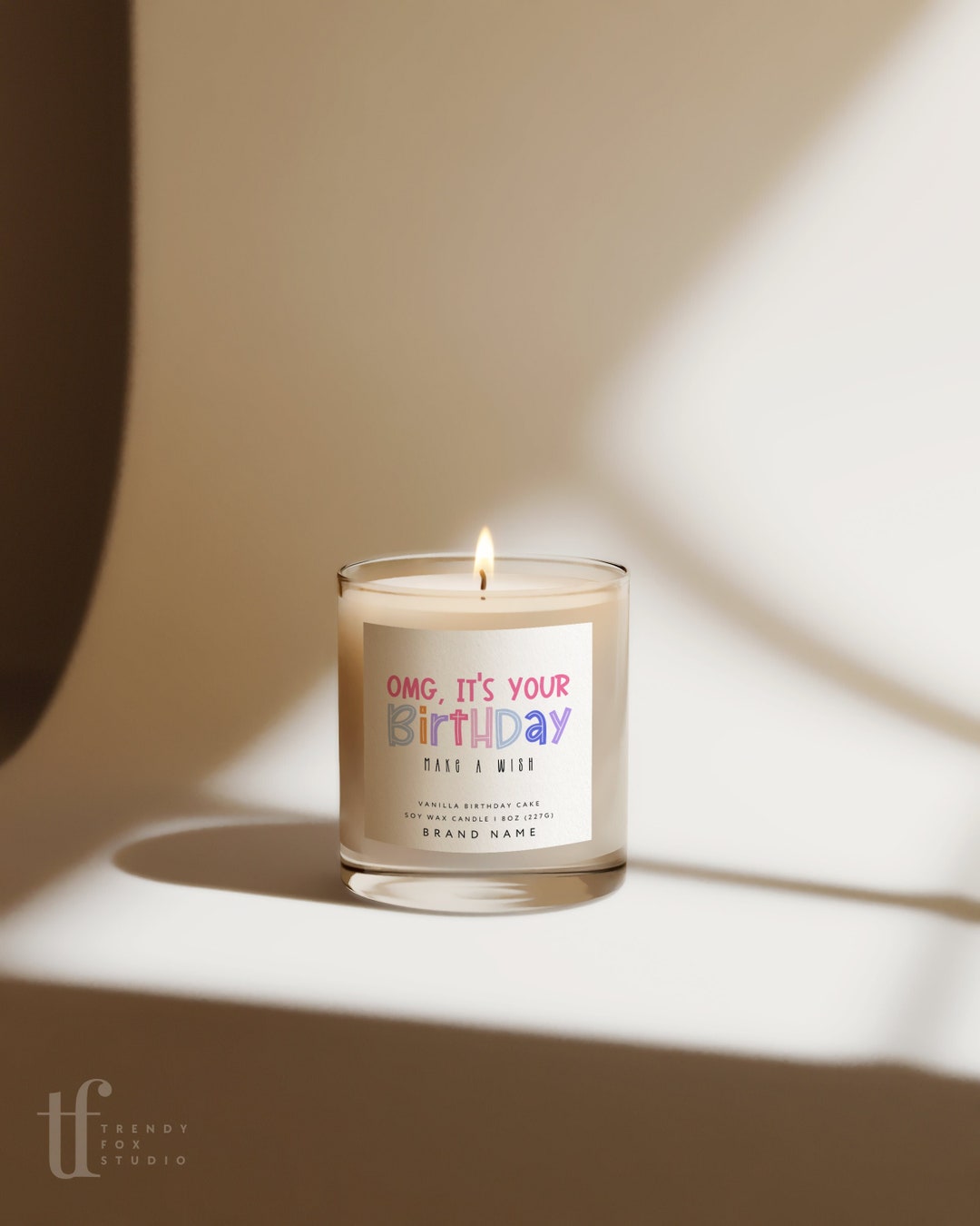 Happy Birthday Candle Label Template, Editable Candle Label Design ...